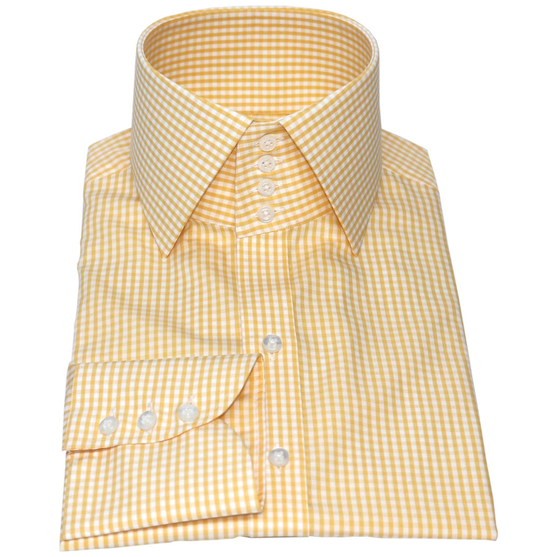 High-Spread White-Contrast High-Collar Shirt - John Clothier London