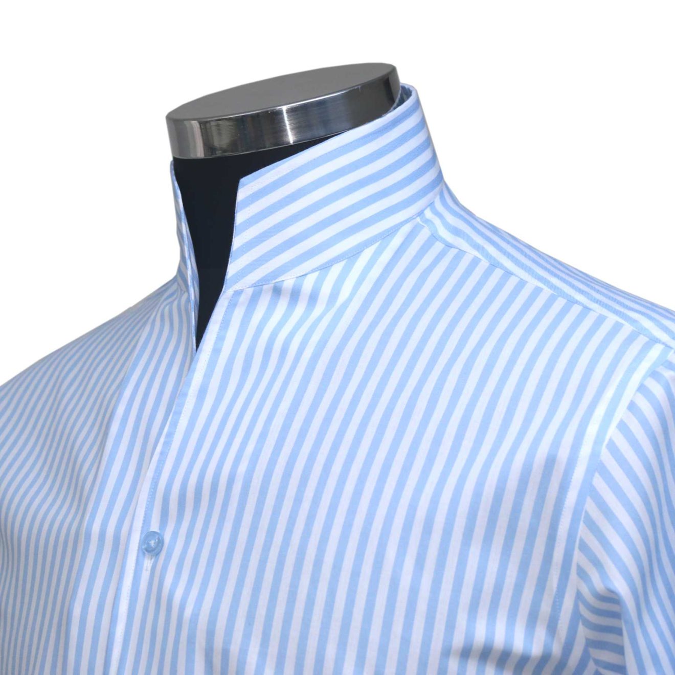 High-Spread White-Contrast High-Collar Shirt - John Clothier London