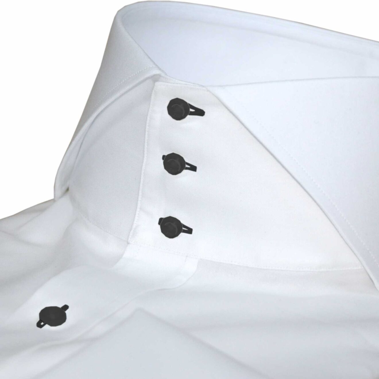 High-Spread White-Contrast High-Collar Shirt - John Clothier London