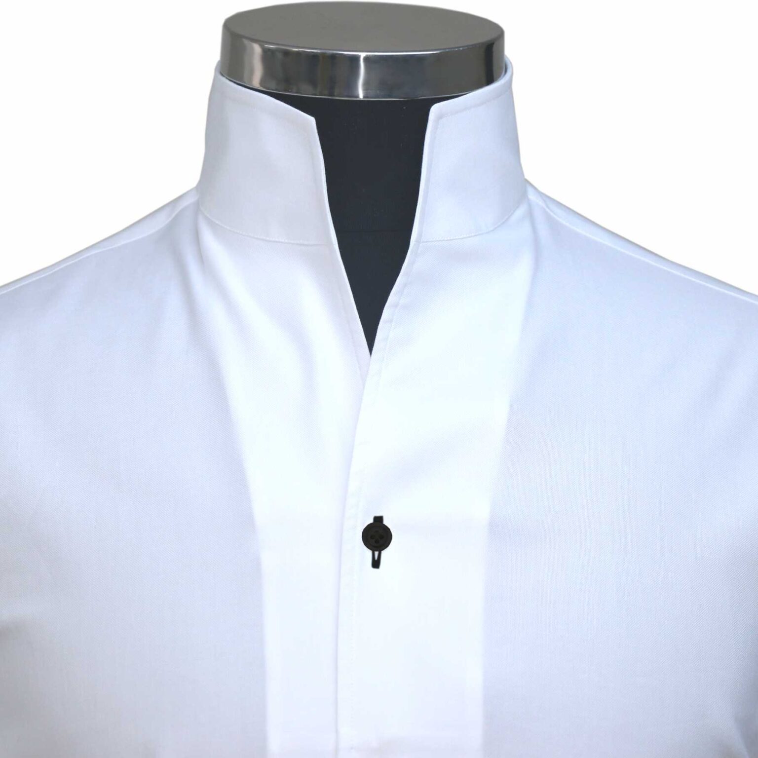 High-Spread White-Contrast High-Collar Shirt - John Clothier London