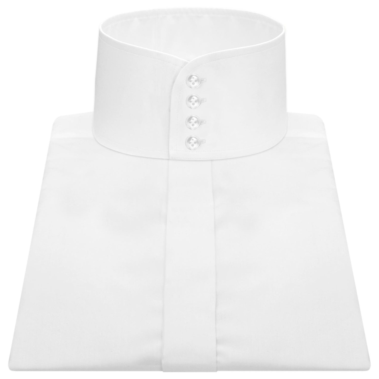 White Plain Hidden High Band Collar - John Clothier London