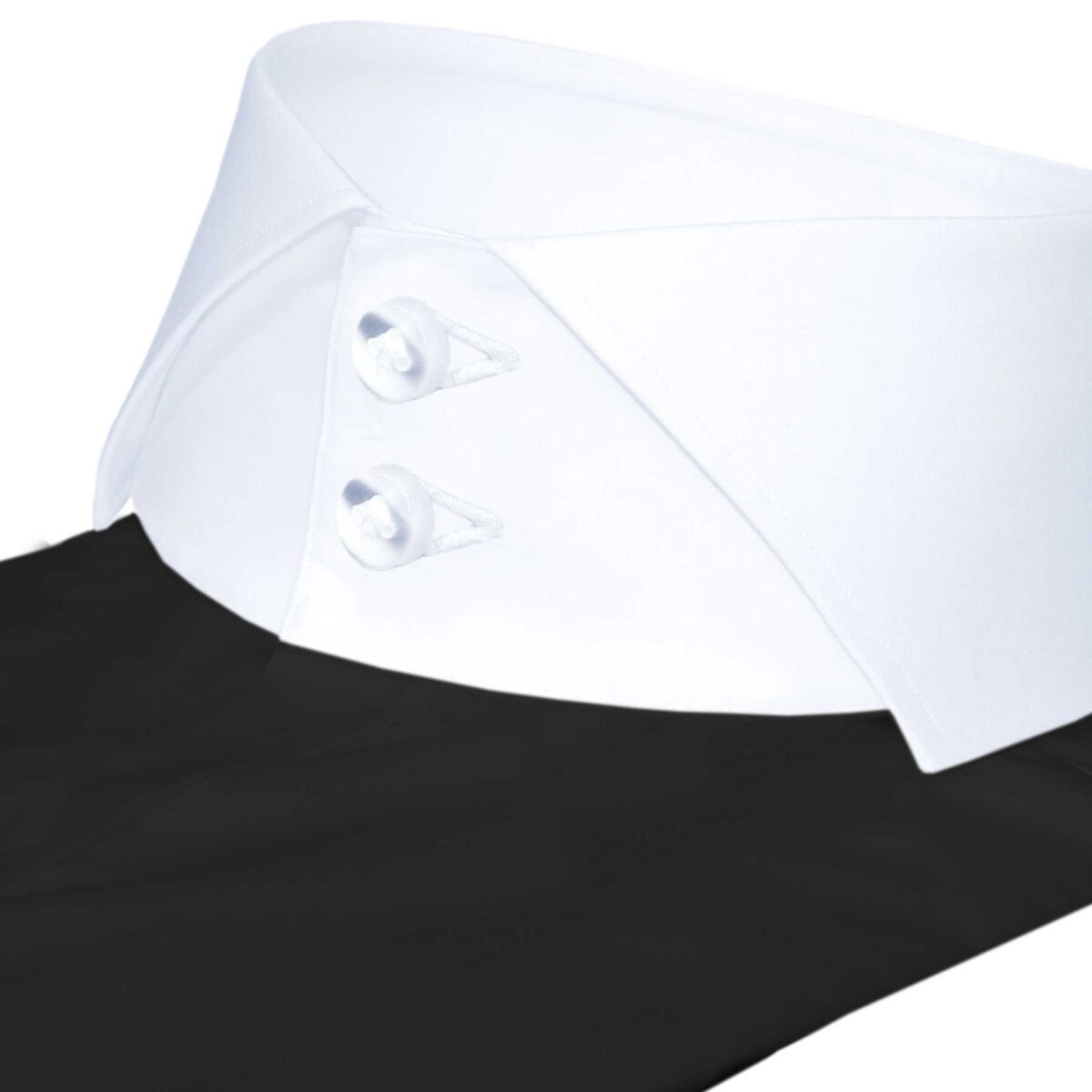 Black High Cutaway 2 Button Collar Hidden Placket Shirt- John Clothier ...