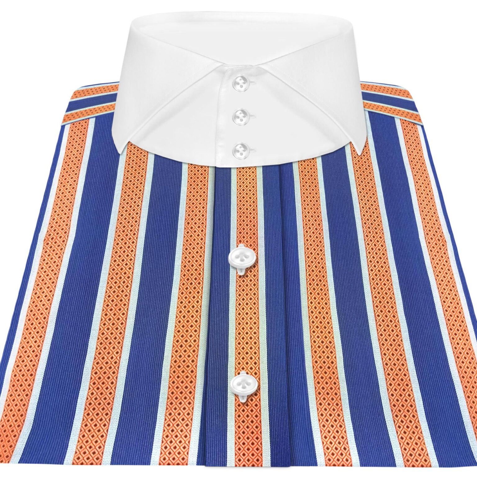 Vintage Stripes High Cutaway 3 Button Collar Shirt- John Clothier London