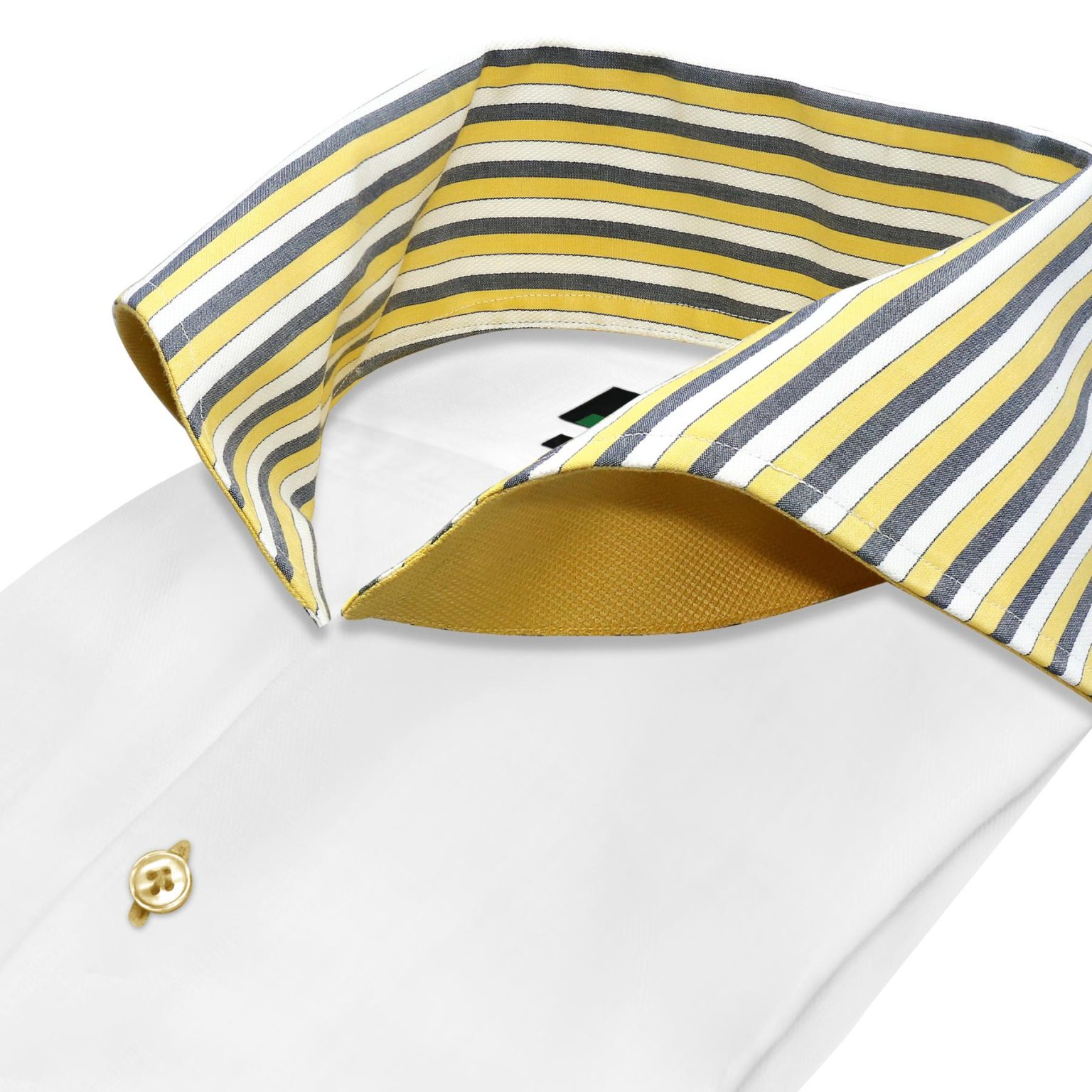 White High Open Cutaway Collar with Yellow Stripes Collar- John ...