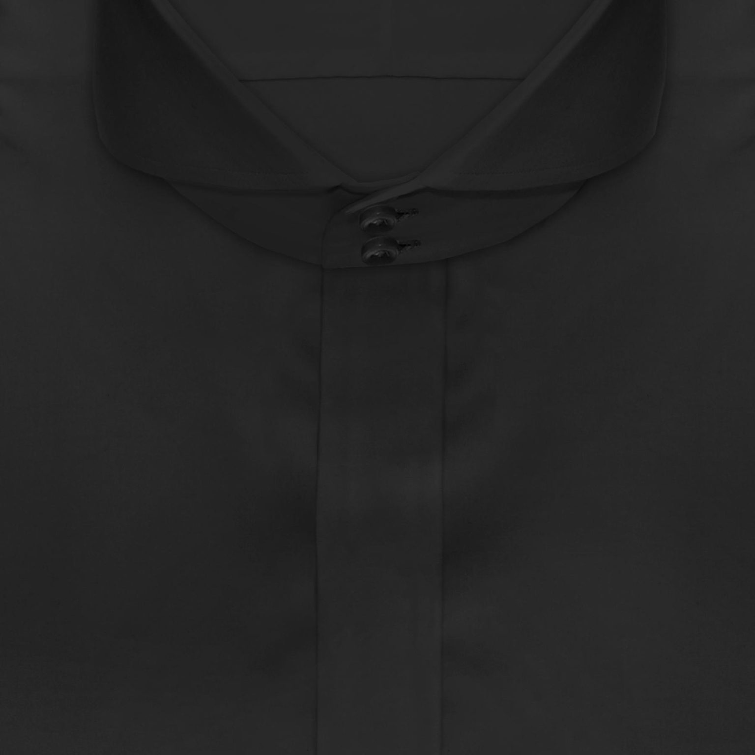 Black High Cutaway 2 Button Collar Hidden Placket Shirt- John Clothier ...