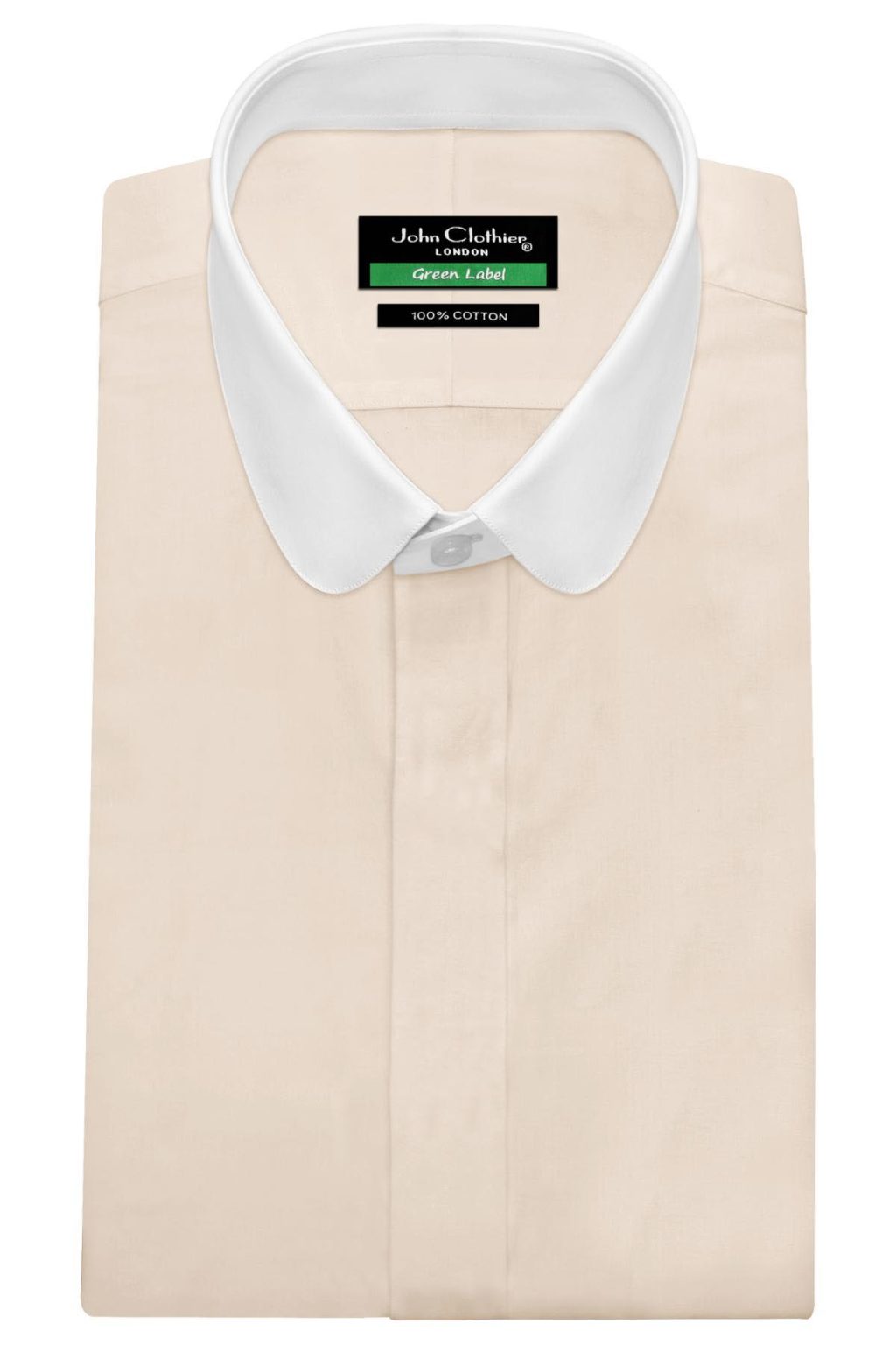 Fawn Penny Collar Hidden Placket Shirt- John Clothier London