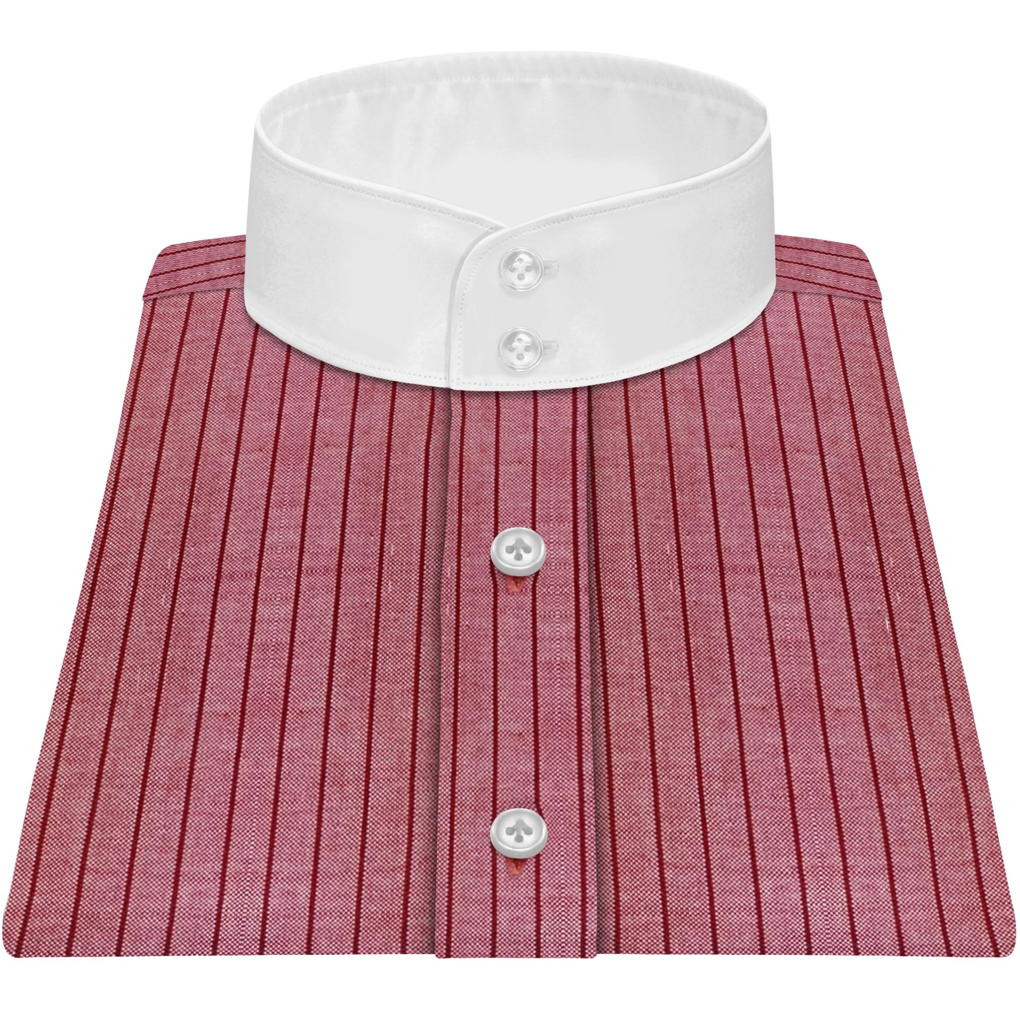 Maroon Wide Stripes High Stand Collar Shirt- John Clothier London