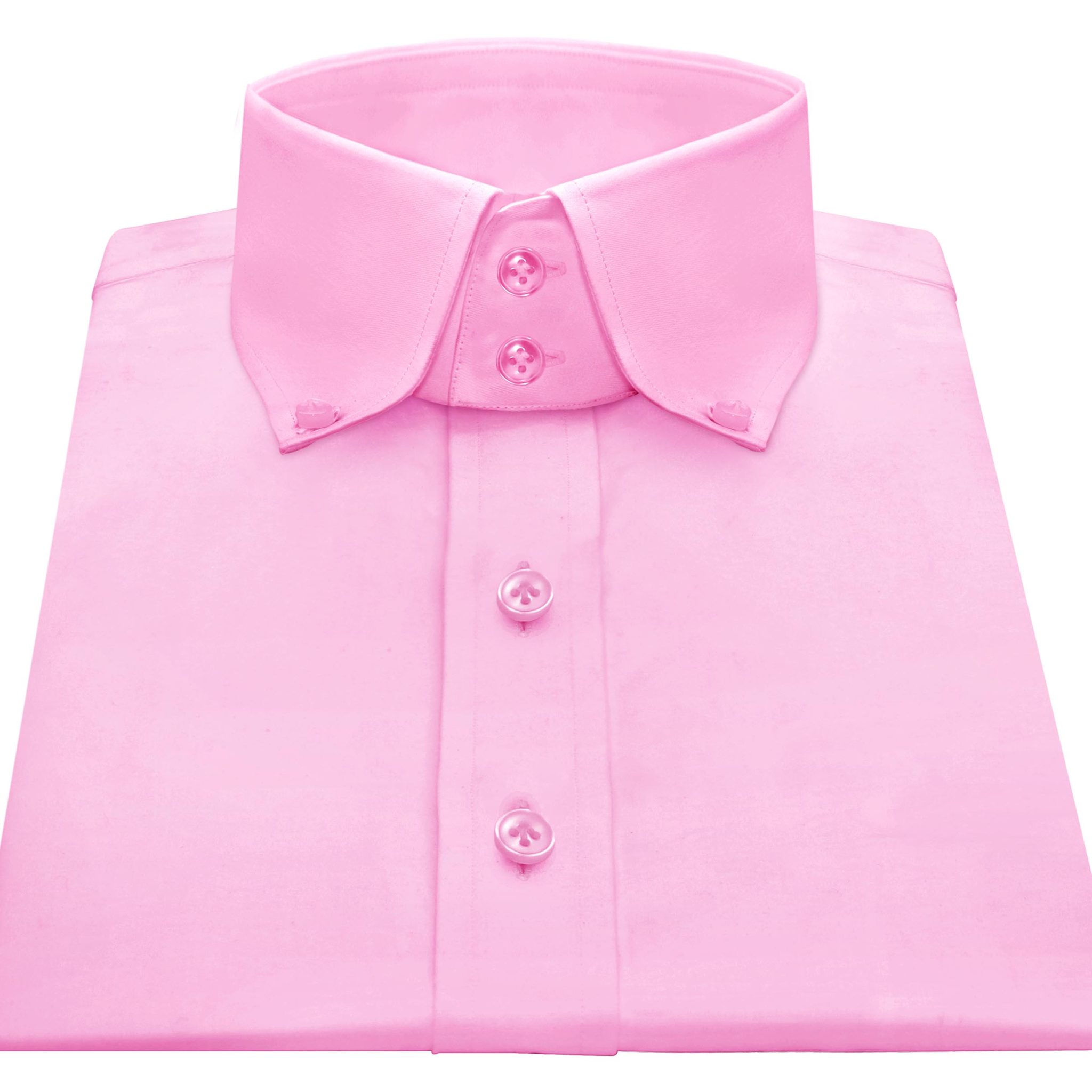 Pink High Stand Collar Shirt- John Clothier London